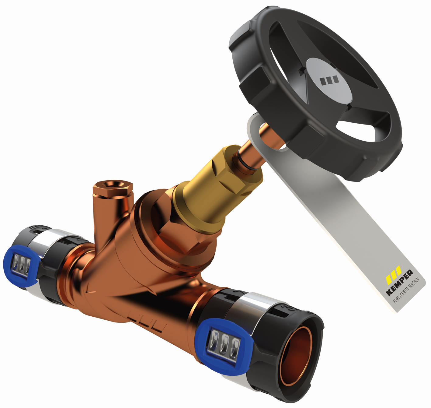 Kemper Freistrom-Absperrventil Weser DN 40, 50 x 3,8 mm, PN 10, Rotguss ...