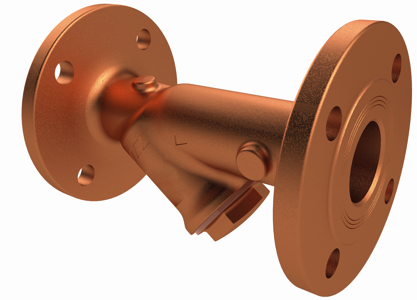 Kemper Schmutzfänger DN 65, 290mm, PN 16, Rotguss, Schrägsitzform ...