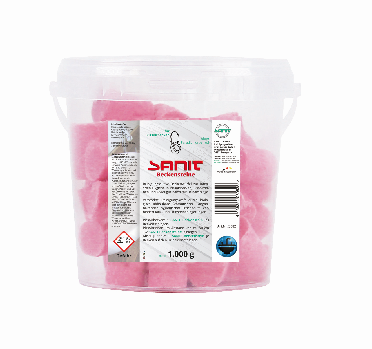 Sanit Beckenstein 1000 g, Dose, 48 Stück | 0136850110