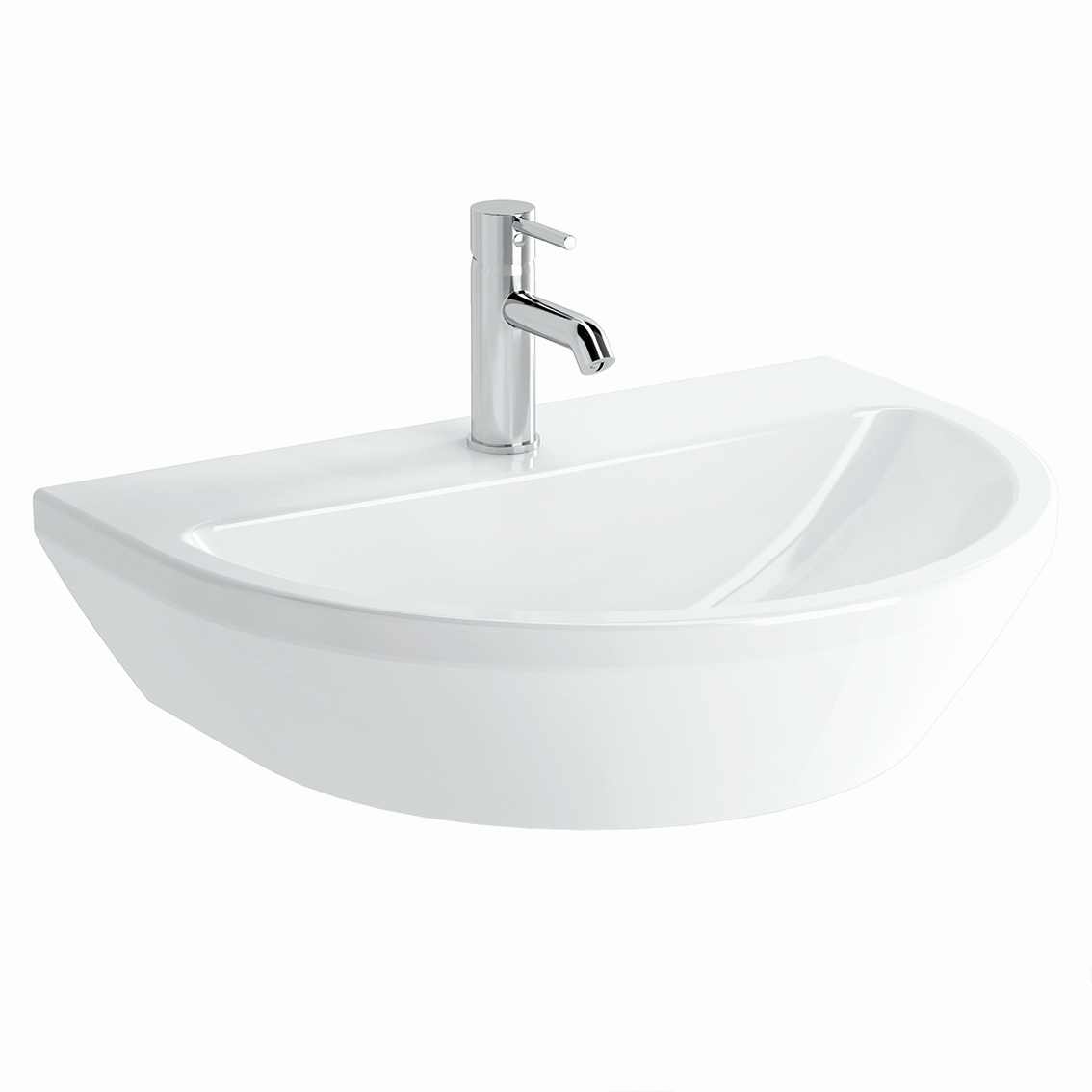 VitrA Bad Waschtisch Integra 65 x 49 cm, weiß hochglanz, ohne Überlauf ...